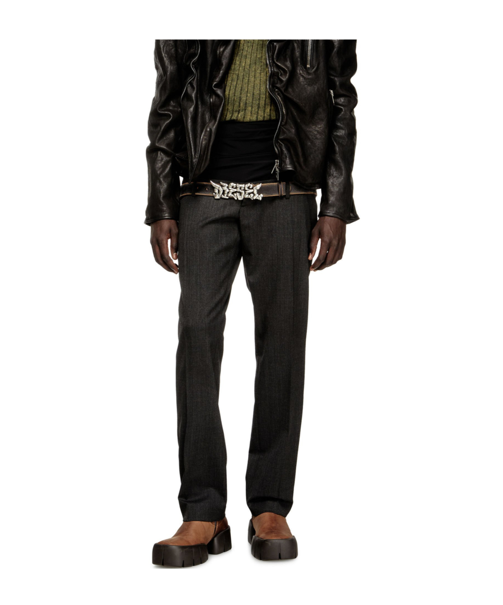 DIESEL® Diesel Wool Blend Trousers with Stretch Waist